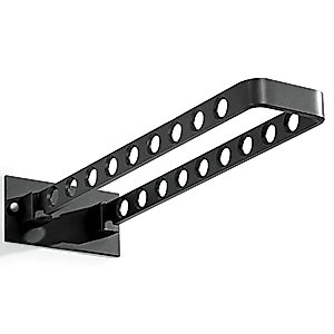 Bakala Wall Mount Clothes Drying Rack, Space Save Folding Laundry Drying Rack, Collapsible Clothes Organizer Hat Hook Coat Racks Hanger for Bathroom, Bedroom, Balcony and Closet