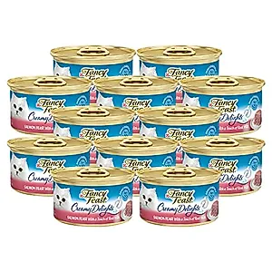 Fancy Feast Creamy Delights, Salmon Feast with a Touch of Real Milk, 3 OZ (Pack of 12)