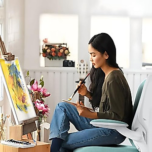 FelixKing Drafting Chair, Tall Office Chairs with Footrest Ring, Home Standing Desk High Chair with Lumbar Support Adjustable Counter Height Ergonomic Swviel Rolling Chairs for Working (Light Blue)