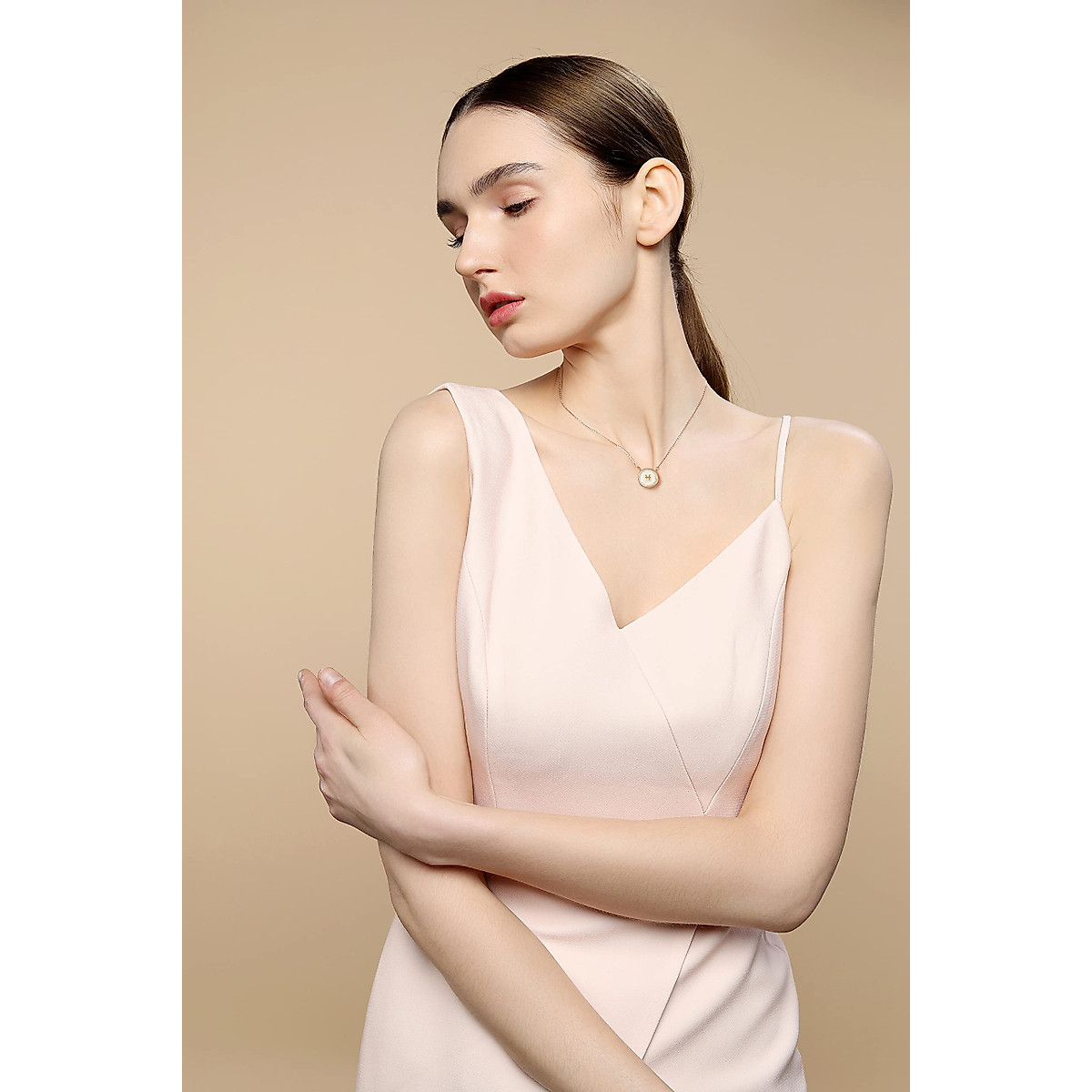 Gold Zodiac Sign Pendant Necklace, 14K Gold Plated Faux Fritillaria Cubic Zirconia 12 Constellation Necklace Jewelry Birthday Gifts for Women, (Pisces Feb 19-Mar 20)