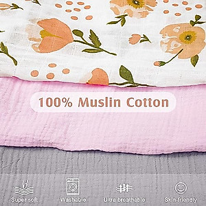 Newwiee 3 Pcs Muslin Changing Pad Cover Neutral Diaper Change Table Pad Covers Soft Breathable Changing Table Sheets for Baby Boys Girls Gift Fit 32 x 16 inch Contoured Pad