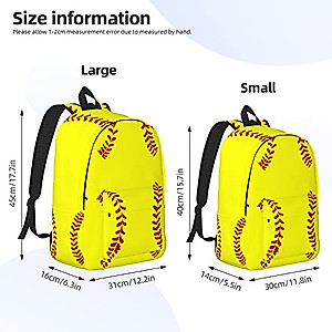 YOPIGOT Softball Canvas Backpack Softball Travel Backpack Softball Laptop Backpack For Men Women