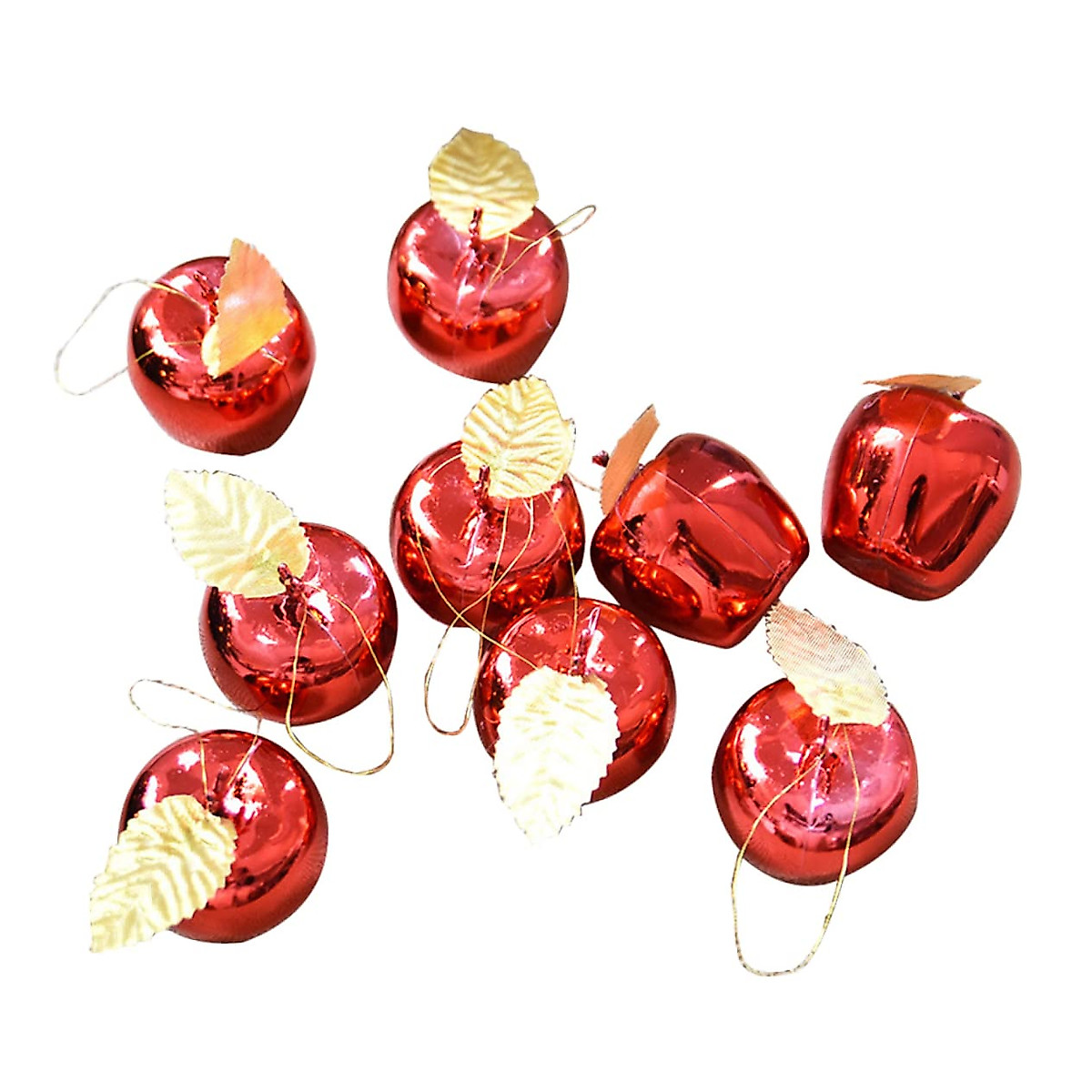 Amosfun 48pcs Mini Hanging Ornaments Xmas Tree Hanging Ornament Mini Hanging Apple Ornaments Red Decorations Wedding Tree Decor Mini Christmas Apples Fruit Decor Pendant Christmas Tree