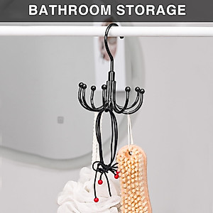 Lunies Belt Hanger for Closet 2-Pack, Tie and Belt Organizer for Closet, Metal Tie Rack, Bra Hanger Organizer, Hanging Belt Holder Storage for Closet, Scarf, Bra, Purse, Hat (Black)