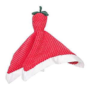 Apricot Lamb Stuffed Fruit Strawberry Security Blanket Infant Nursery Character Blanket Luxury Snuggler Plush Baby Lovey(Strawberry, 13 Inches)