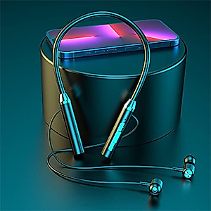 Wireless Earbuds Bluetooth Headphones Neck Hanging Headphones,Wireless Bluetooth-compatible 5.2 Headphones Hanging Neck Stereo Noise Cancelling Universal Sports Headset With Microphone black