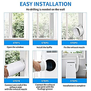 ROVSUN 12,000 BTU 3-in-1 Portable Air Conditioner, Dehumidifier, Fan, for Rooms up to 450 Sq Ft. Floor AC with Remote Control & Rolling Wheels & Window Installation Kit