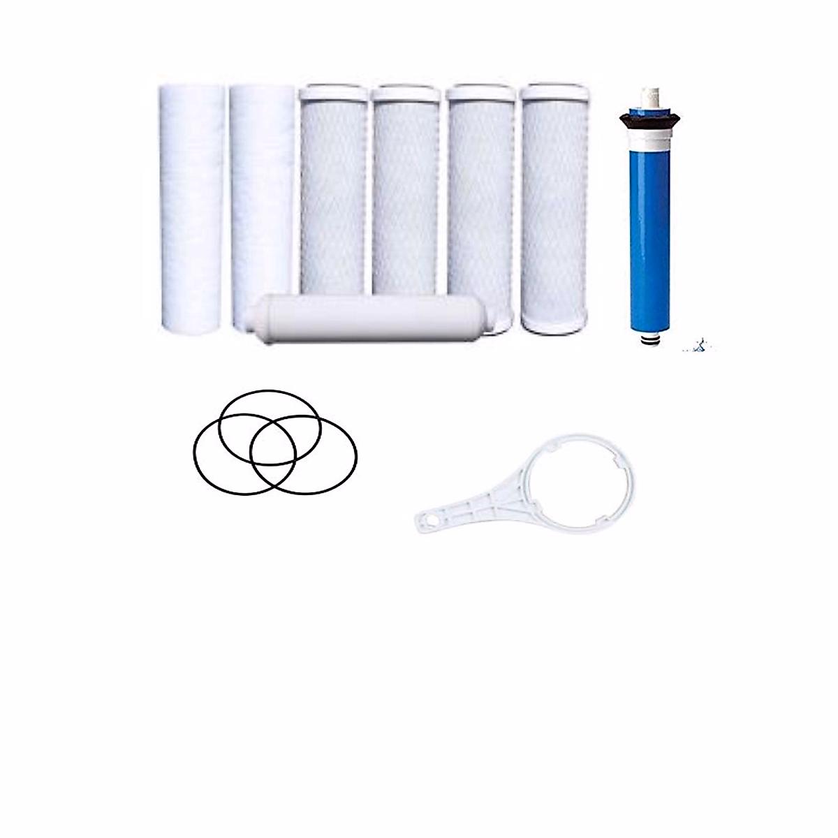 Fits Watts Reverse Osmosis Filter 7 Annual Pack Replacement Filter Kit Membrane O Rings Wrench
