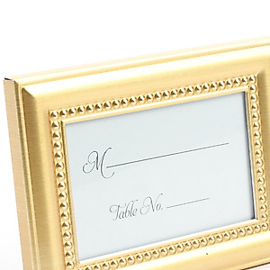Koyal Wholesale 24 Pack Gold Beaded Mini Gold Picture Frames, Beaded Place Card Holder, Vintage Mini Picture Frames Wedding Favors, 3x4 Inch Size