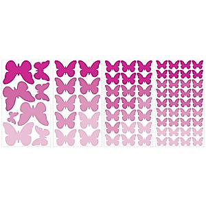 RoomMates RMK2713SCS Pink Flutter Butterflies Peel and Stick Wall Decals