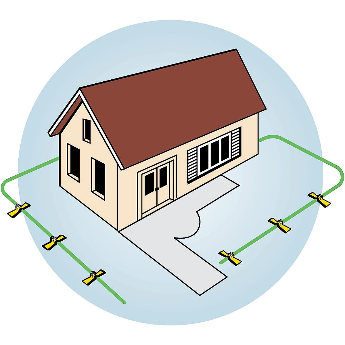 Orbit 58092N Port-A-Rain Hose Watering Sprinkler System , Green