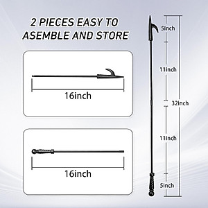 Fire Pokers Set for Fireplace,32 Inch Solid Steel Fire Pit Campfire Poker with Blow Poke Function Set, Heavy Duty Fireplace Poker Wood Stove Fire Pit Tools