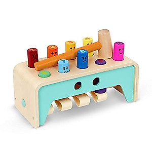 Battat – Wooden Hammer Toy for Kids, Toddlers – Pounding Bench with Pegs and Mallet –Colorful Developmental Toy – Pound & Count Bench – 1 Year +
