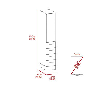 Atlin Designs Wood Linen Cabinet with 3 Shelves & 3-Drawer in White