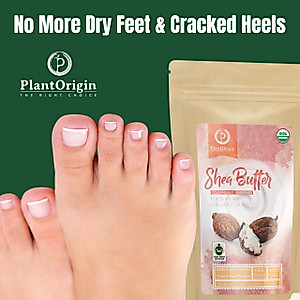 PLANTORIGIN Shea Butter 1 lb | Raw USDA Certified Organic | African Unrefined | Great for Hair, Skin, and your DIY Projects | Soap Making Base, Lip Balm, Stretch Mark Cream.