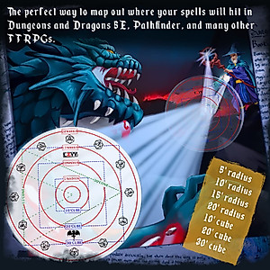 Upgraded Spell AOE Damage Template Extra Large to 30' Cube & 30' Cone, Acrylic D&D Area Effect Marker with Gift Box - Perfect Tabletop RPG Gaming Accessories, Tools for Dungeons and Dragons, TTRPGs