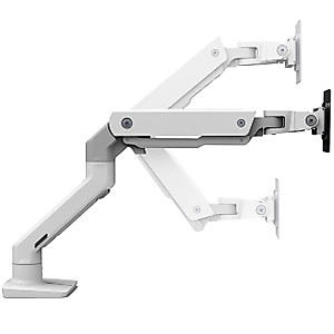 Ergotron – HX Premium Heavy Duty Monitor Arm, Single Monitor VESA Desk Mount – for Flat or Slight Curved Ultrawide Monitors Up to 49 inches, 20 to 42 lbs – Standard Pivot, White