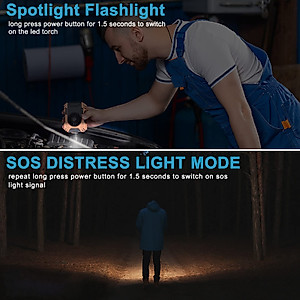 Cadrim Waist Fan, Portable Personal Fan, USB Mini Necklace Fan, Rechargeable Battery Operated Fan, 8000RPM Strong Airflow for Outdoor Camping with LED SOS Function