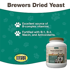 NaturVet Brewer’s Dried Yeast Pet Supplement with Garlic Flavoring – Includes B-1, B-2 Vitamins, Niacin, Vitamin C – Helps Support Glossy Coat, Healthy Skin for Dogs, Cats – 5,000 Ct.