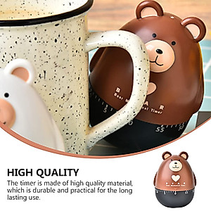 DOITOOL Animal Kitchen Timers for Kids, Cute Cartoon Bear 60 Minutes Mechanical Kitchen Timer Wind Up Countdown Timer for Kitchen Baking Cooking (Orange)