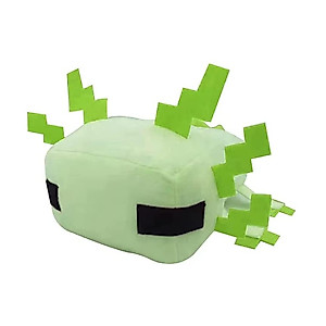 Yipeizi Axolot Plush Plush Stuffed Toy Soft Throw Pillow Decor for Video Game Fans, Perfect for Kids Birthday Party, Halloween, Christmas, Games, Kids Student Gifts (Green)