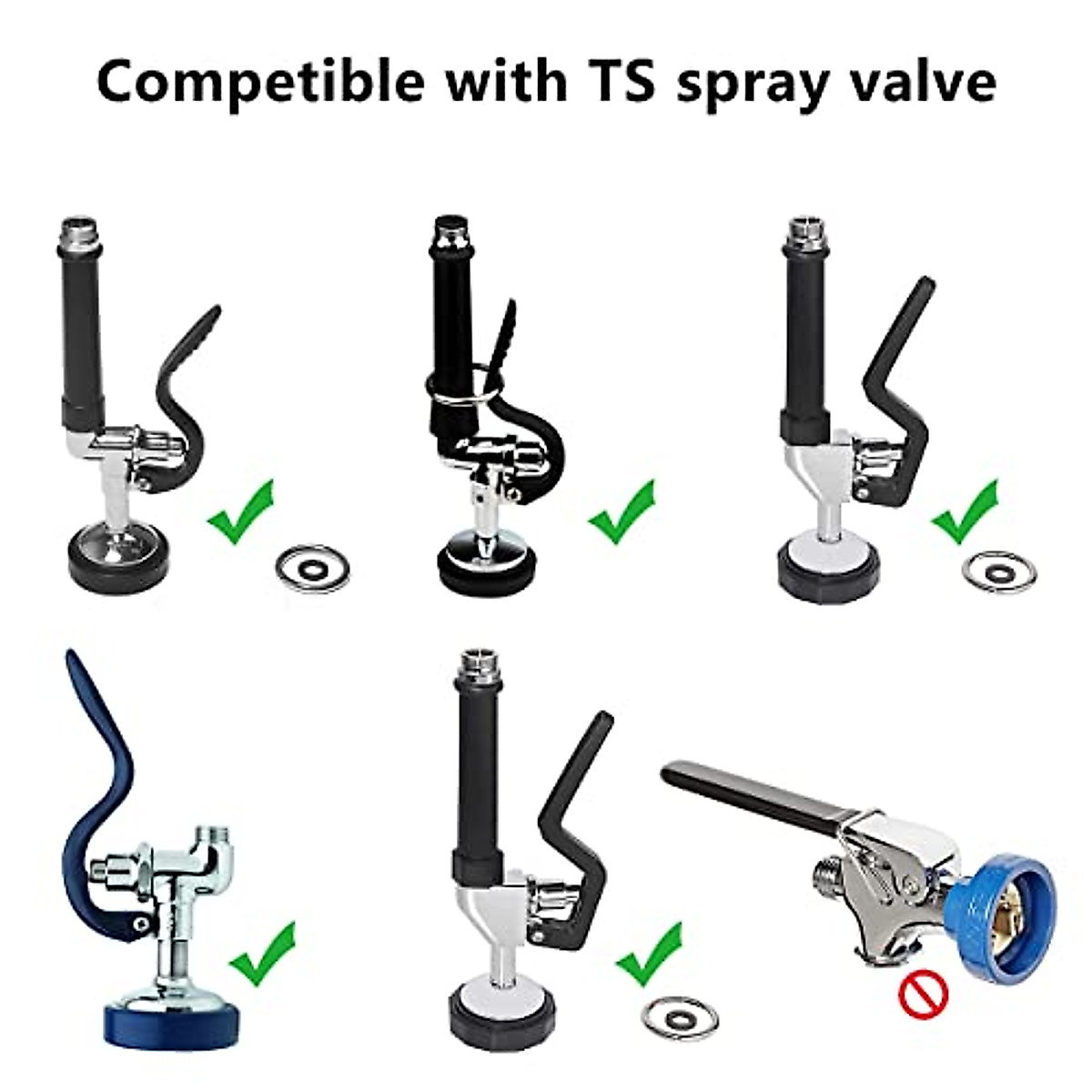 KWODE Pre Rinse Spray Valve Repair Kit for All Commercial Sink Sprayer, Spray Face Bumper and Screw Repair Part Blue