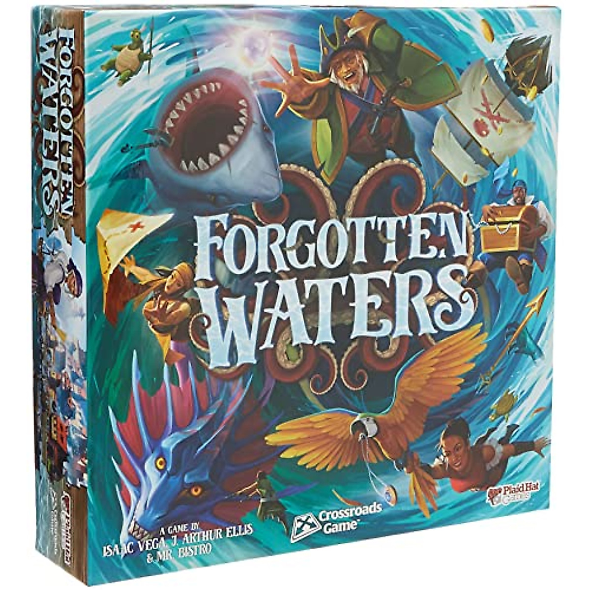 Forgotten Waters Board Game - Embark on a Hilarious Pirate Adventure in a World of High Seas Hijinks! Cooperative Strategy Game, Ages 14+, 3-7 Players, 2-4 Hour Playtime, Made by Plaid Hat Games