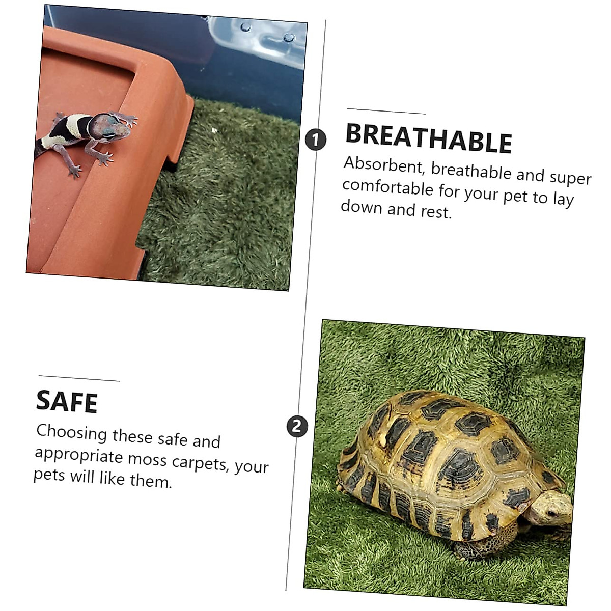 GANAZONO 2Pcs Climbing Pet Fake Lawn Terrarium Substrate Liner Reptile Bed Reptile Climbing Carpet Miniature Grass mat Amphipod Reptile Moss Carpets Horned Frog Cotton Absorbent pad