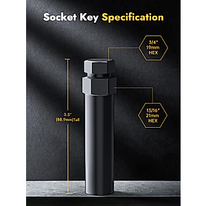 MIKKUPPA 2pcs 6 Point Spline Lug Nuts Socket Key Tool - for 17.6mm Inner Diameter - Compatible with 17mm Replacement Spline Socket