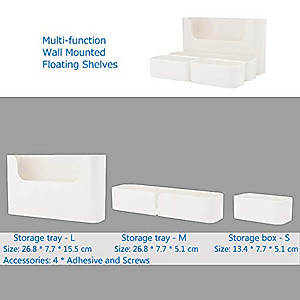 Dalanpa Floating Shelf Wall Mounted Non-Drilling Adhesive Bathroom Organizer Ledge Shelf for Home Decor