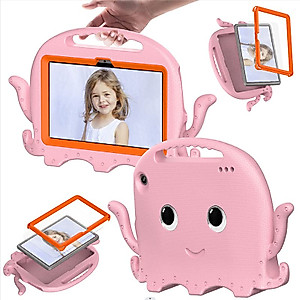 Fire 7 Tablet Case for Kids (12th Generation, 2022 Release) - Lightweight Shockproof Kid-Friendly Cover with Handle & Kickstand for Kindle Fire 7 Kids Tablet