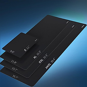 Senetem Thin Mouse Pad, 4 Pack Smooth Gaming Mouse Pads, Non-Slip Rubber Base, Laser & Optical Mousepad for Laptop, Computer, Office & Home, Small Portable, 11x8.6 in, Black