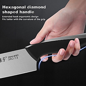 Chef Knife, 7IN Ultra Sharp Professinal Santoku Knife,German High Carbon Stainless Steel kitchen knives with Ergonomic Handle Design,Kitchen essentials for Chopping Vegetable and Cooking