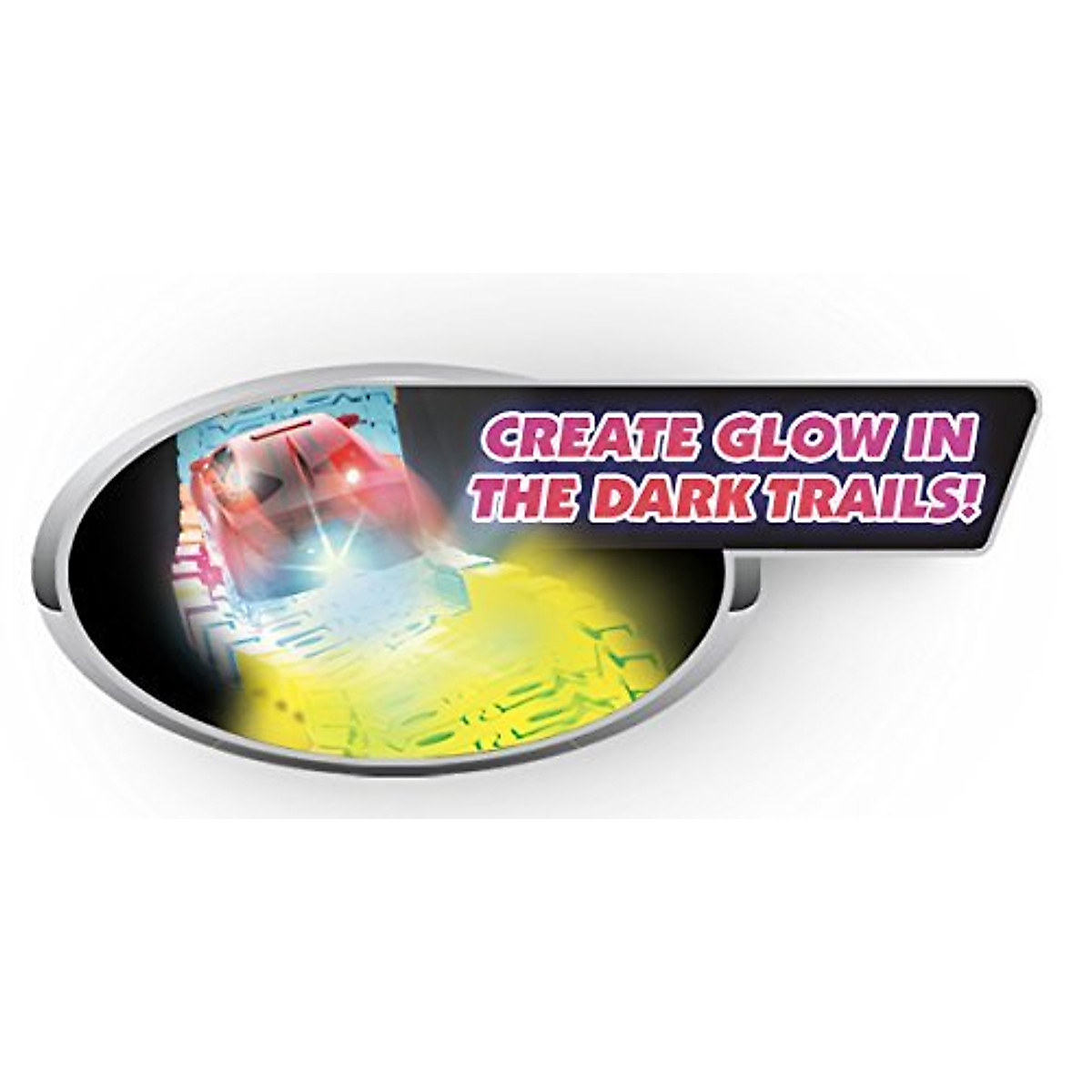 Mindscope Twister Tracks Trax 360 Loop 13' (feet) of Neon Glow in The Dark Track with One LED Light-Up Race Series Car
