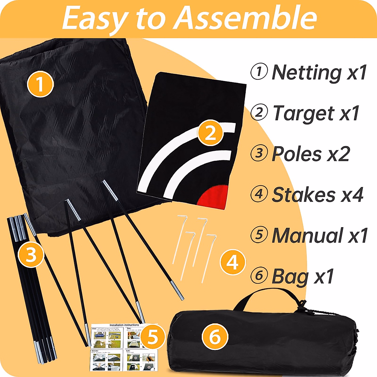 Golf Hitting Practice Nets for Backyard Driving Heavy Duty Men Real Indoor Golf Balls Hitting Pitching Driving Nets for Indoor Outdoor Garage Use Golfing Swing Training Impact Cages with Frame and Net