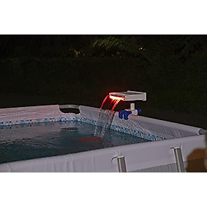 Bestway 58619 Flowclear Soothing Waterfall, Above Ground Pool Accessory with LED Lights, Multicolor