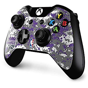 Skinit Decal Gaming Skin Compatible with Xbox One Controller - Officially Licensed NBA Sacramento Kings Purple Digi Camo Design
