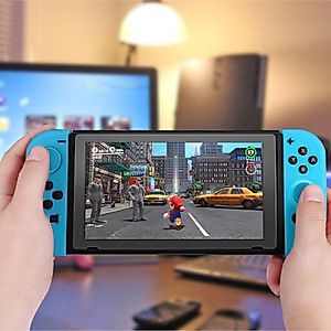 TNP Joycon Case for Nintendo Switch - Silicone Joy Con Case for Nintendo Switch & Switch Oled - Protective Switch Controller Case Cover with Thumb Grip Caps for Nintendo Switch Joycon (Black)