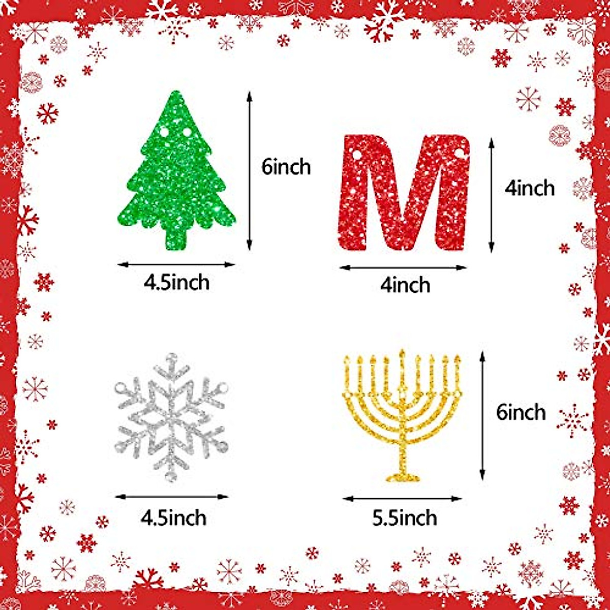 Merry Chrismukkah Banner Glitter Christmas Hanukkah Mixed Banner Christmas Banner Hanukkah Banner Christmas Decor Xmas Party Decorations Chanukah Festival Party Supplies…