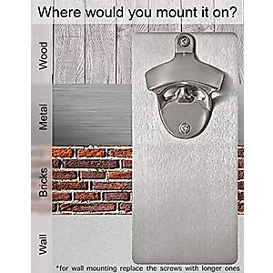Beer Bottle Opener Wall Mounted with Magnetic Cap Catcher Wall Mount Bottle opener Magnet | Beer gifts for men | Father's day | Man cave decor accessories | Dad Birthday Gift