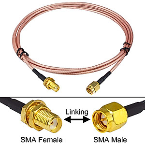 Nisaea SMA Cable 4G Antenna Extension Cable SMA Male to SMA Female RF Cable Low Loss RG316 3ft 1 Metre for DAB Car Aerial, WiFi FPV Antenna GSM,4G LTE Antenna Router,Homematic Pigtail Lead