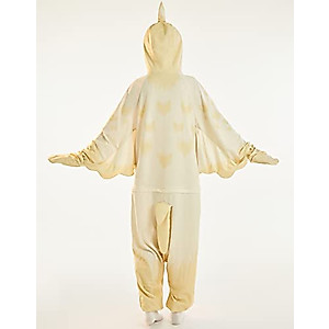 haikyuu Women Anime Cosplay Onesie Pajama Loungewear Adult Hooded Homewear Jumpsuit Kigurumi Cartoon Outfits Sleepwear (large, yellow)
