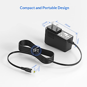 Nextbook Tablet Charger Adapter 5V 3A 2A 2.5A 1A AC DC Adapter w/ 8 Tips for Amazon Fire USB Hub TV Box LED Pixel Light Camera Speaker GPS Toys Webcam Router Power Supply Cord