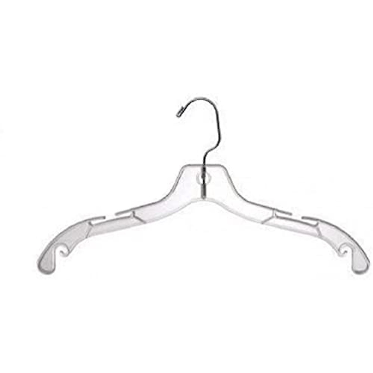 12 Pack - Heavy Weight 17" Clear Crystal Plastic Cloth Hangers - 12 Pack Suit or Coat Swivel Hook Hanger (Clear Hanger)