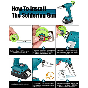 Cordless Soldering Iron Kit for Makita 18v LXT Battery,75W LED Digital Solder Iron Soldering Gun with 5pcs Tips,50g 0.04” Solder Wire for any Hobby Enthusiast (Battery not included)