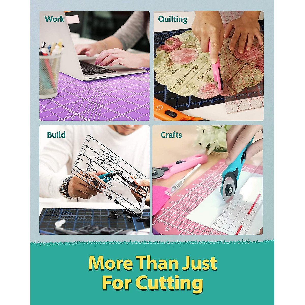 G+ Self-Healing Cutting Mat - True A1 24 x 36" (26 x 38" Full) Eco-Friendly, Double-Sided, Non-Slip, Rotary Cutting Board for Sewing, Arts and Crafts for School Projects, Businesses, and Giveaways