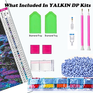 YALKIN 5D Diamond Painting Kits for Adults DIY Large Waterfall Full Round Drill (35.5 x 15.7 inch) Pictures Arts Paint Kits Diamond Painting Kits for Home Wall Decor