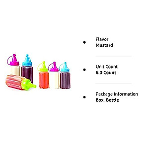Home & Style Mini Condiment Set of 6 Ketchup Mustard Mayo Squeeze Bottles Travel BBQ School Picnic BPA FREE