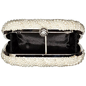 Snowskite Women's Handmade Full Pearl Bridal Evening Clutch Bag Ivory