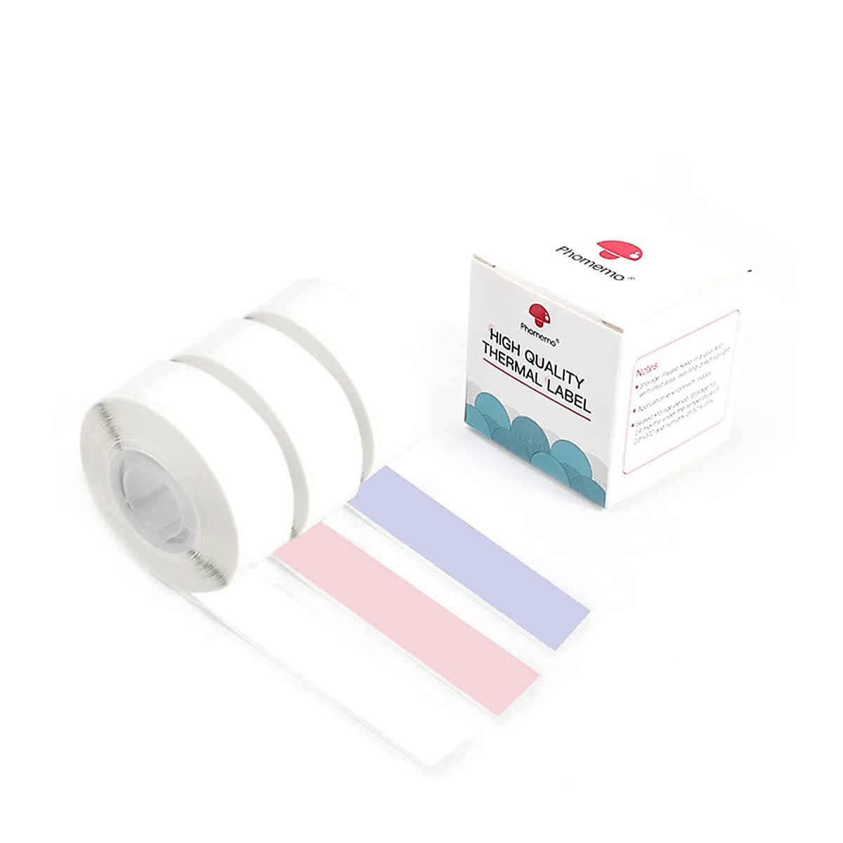 D30 Label Maker with 4 Tapes - Black on Pink, Purple, White Tape, Mini Bluetooth Label Printer, Portable Smart Phone Handheld Sticker Mini Labeler Inkless Rechargeable, BPA-Free